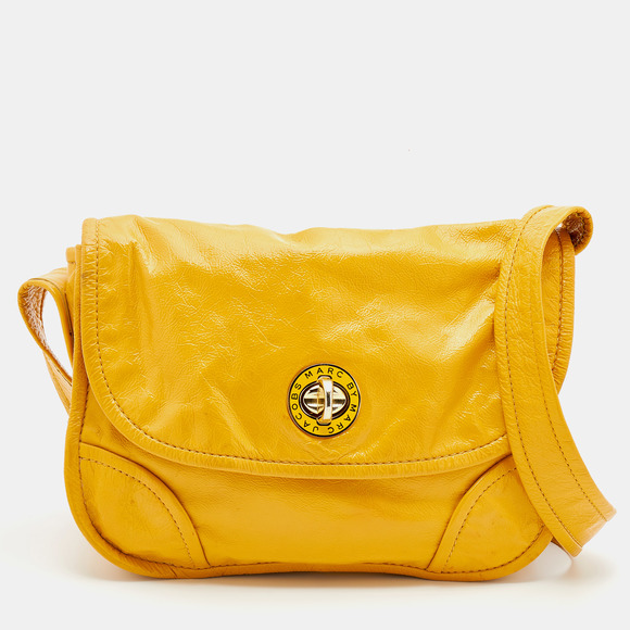 Marc Jacobs | Bags | Marc By Marc Jacobs Yellow Patent Leather Flap ...